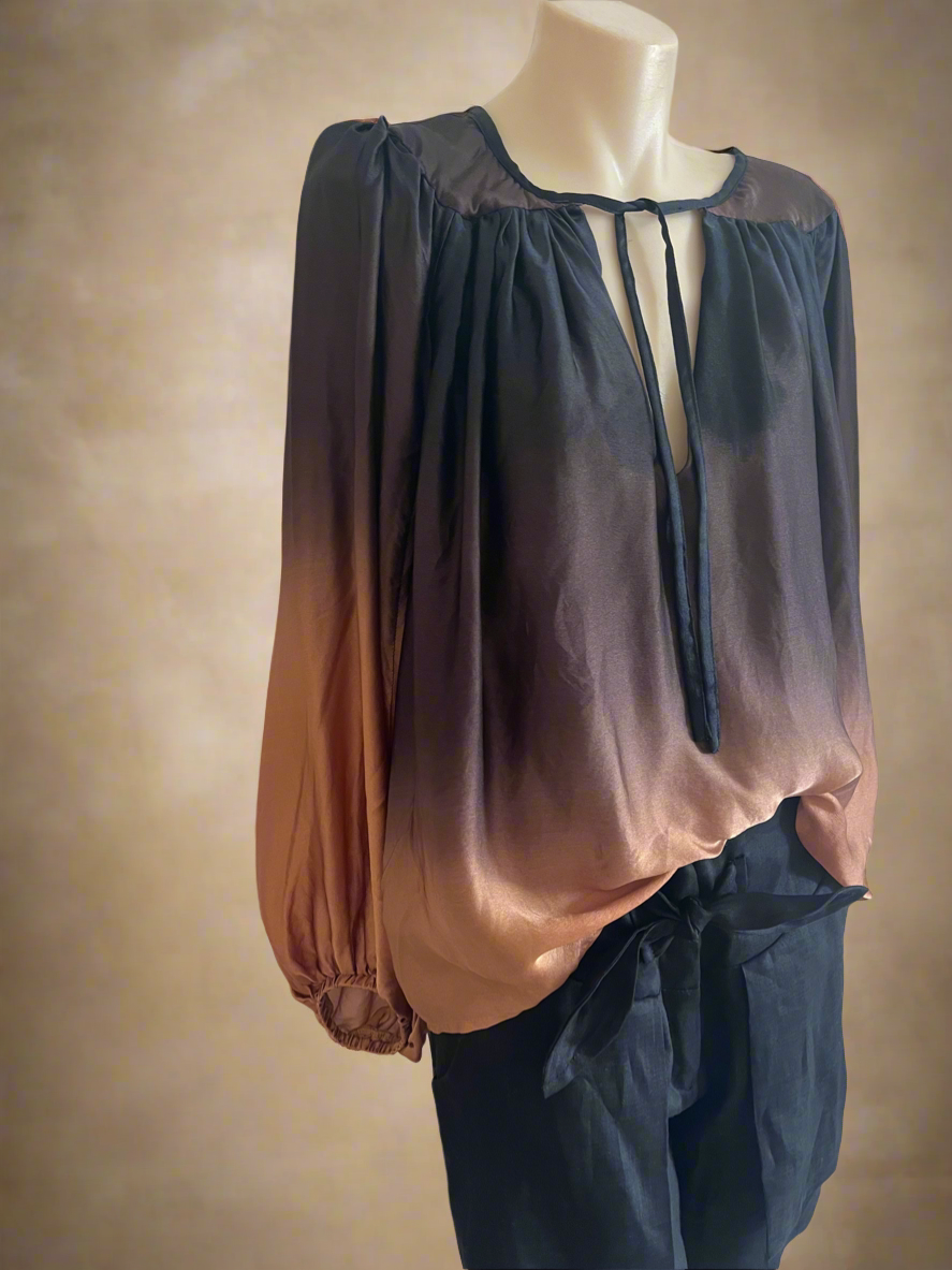 Leith Silk Blouse Ombre – LISA BROWN